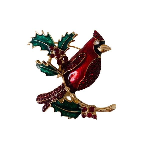 Napier | Jewelry | Vintage Napier Elegant Red And Green Bird Brooch Pin ...